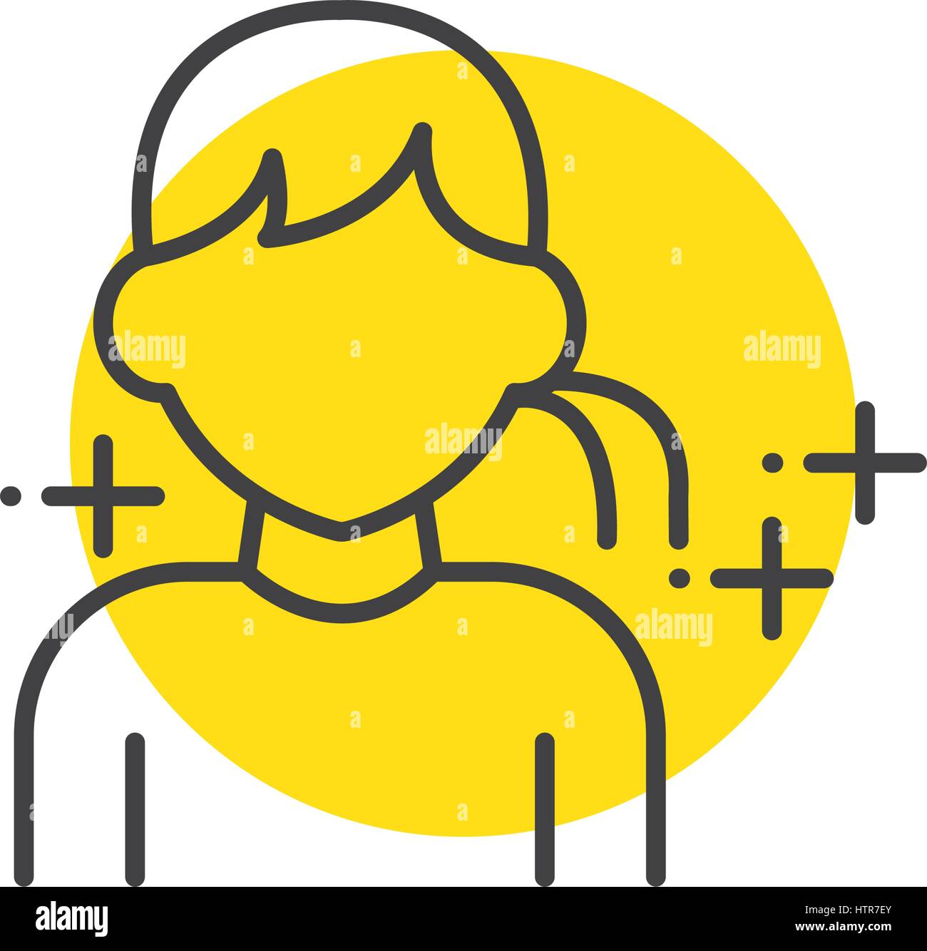 Teen, human avatars icon yellow mark Stock Vector Image & Art - Alamy