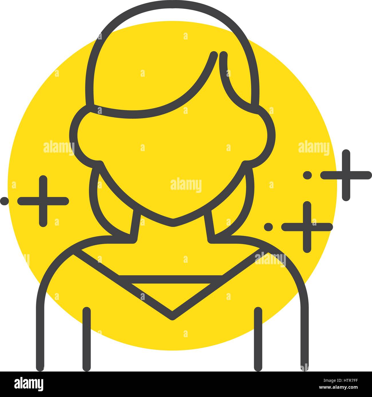 Teen, human avatars icon yellow mark Stock Vector Image & Art - Alamy