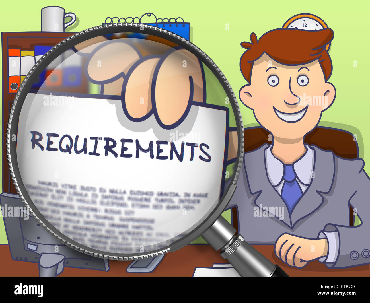 Requirements Through Lens Doodle Concept Stock Photo Alamy
