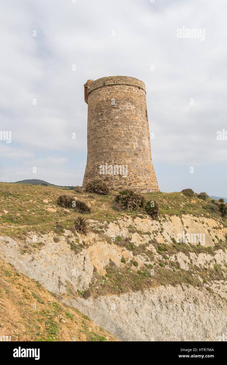 Guadalmesi watchtower, Strait Natural Park, Cadiz, Spain Stock Photo ...