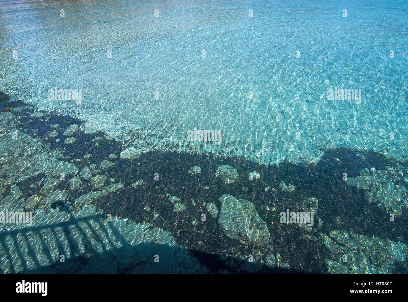 Green shallow sea water background texture in Mallorca, Spain Stock ...