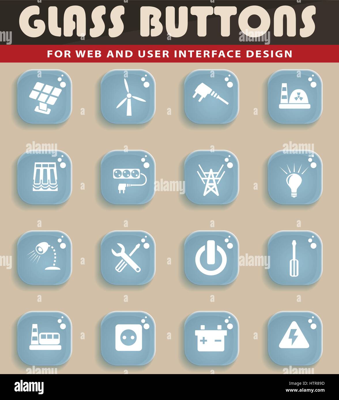 electricity web icons for user interface design Stock Vector Image ...