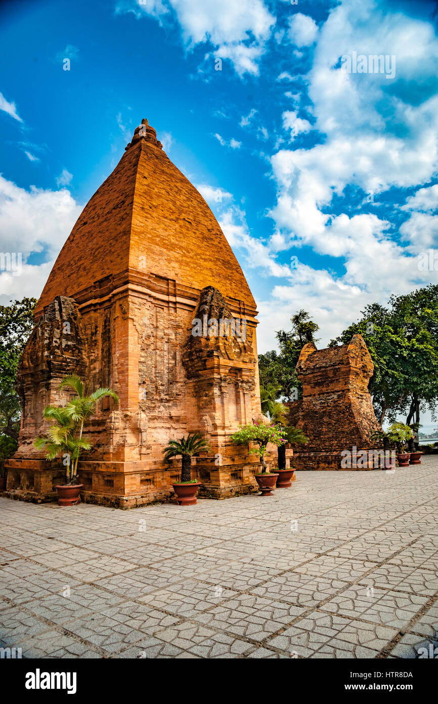 The towers of Po Nagar near Nha Trang in Vietnam. Towers were built by ...