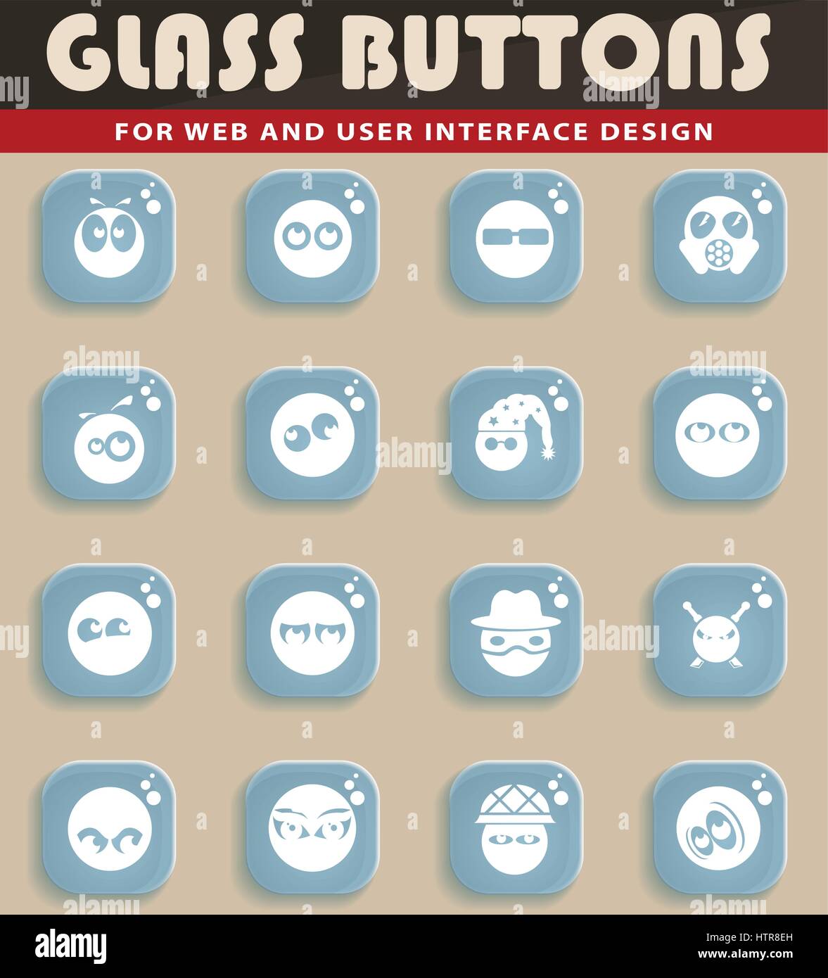 Emotions and glances simply symbols for web and user interface Stock ...