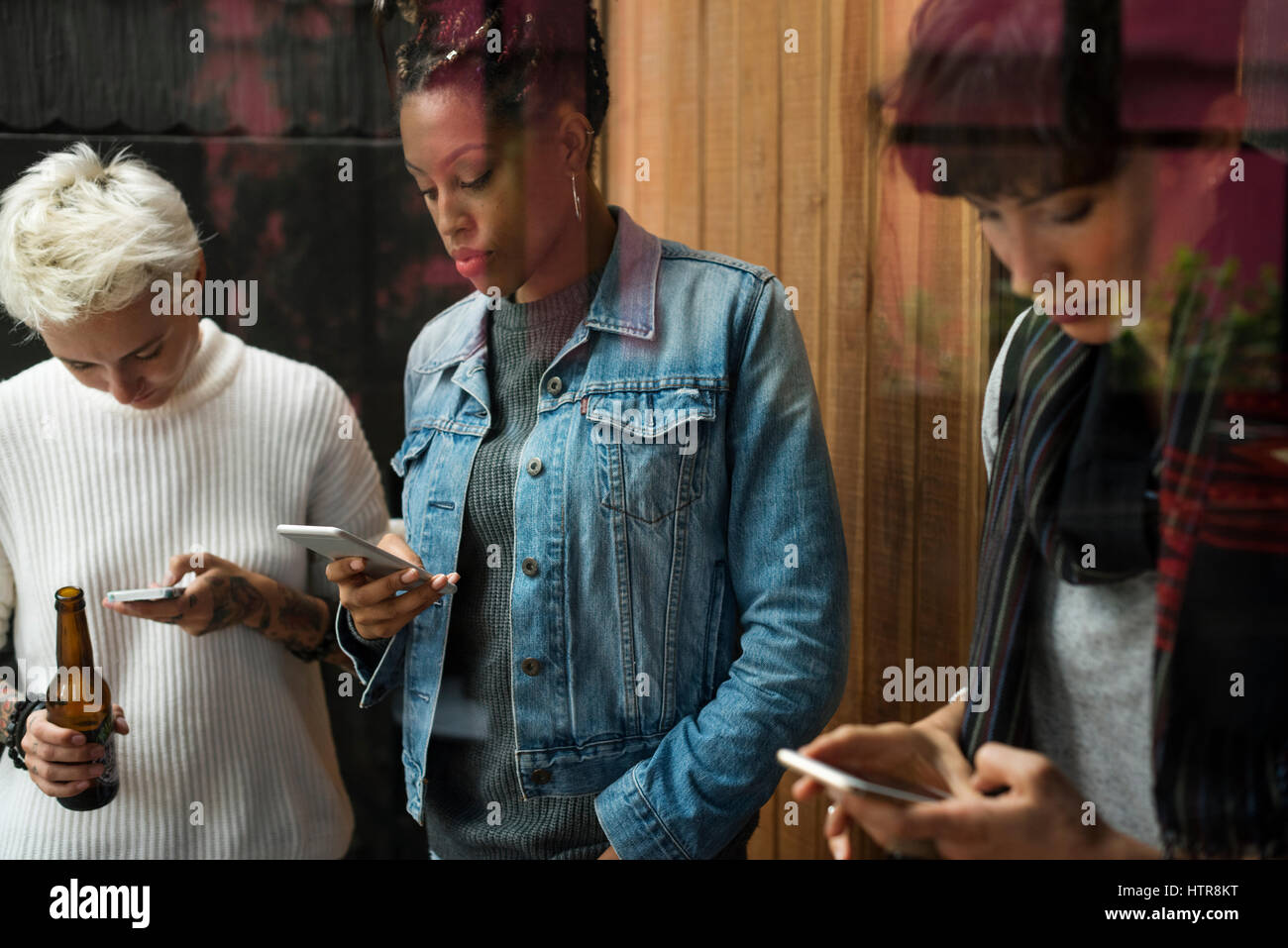 Women Friends Hands Hold Mobile Phone Stock Photo - Alamy