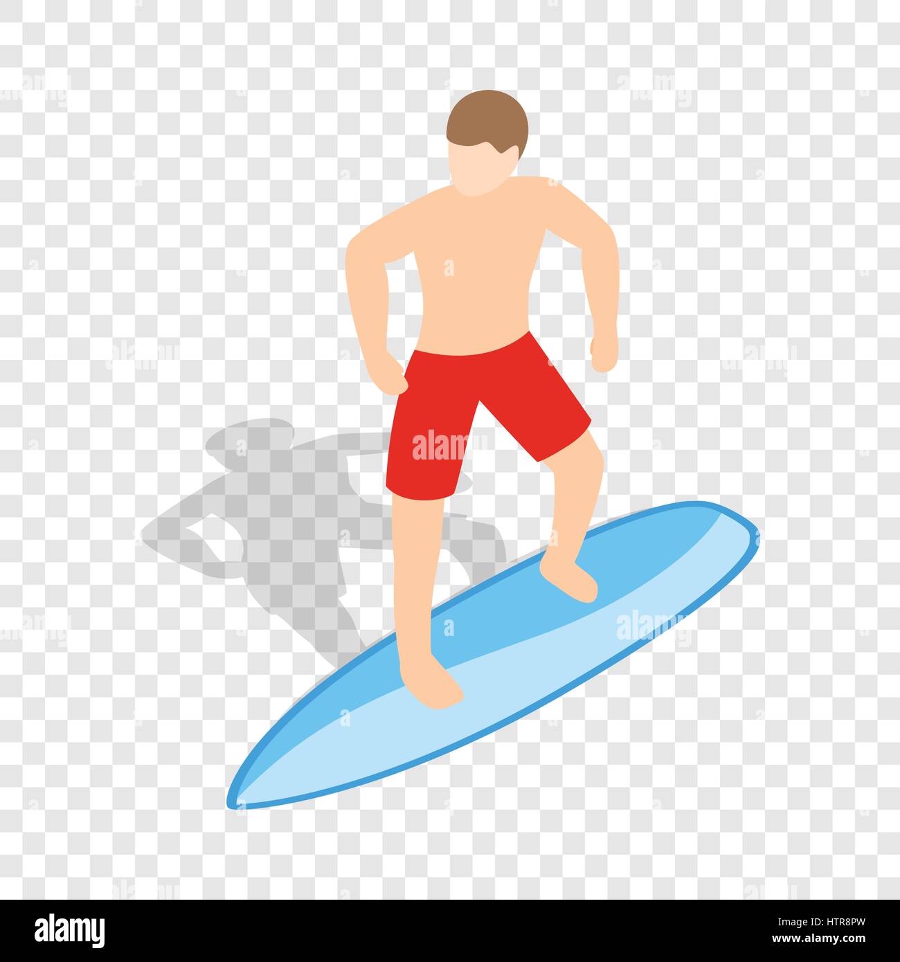 Surfer man on surfboard isometric icon Stock Vector Image & Art - Alamy