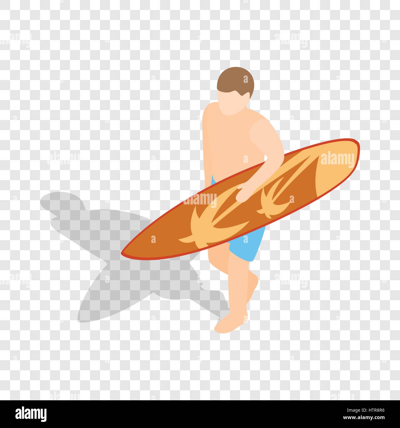 Surfer carries his surfboard isometric icon Stock Vector Image & Art ...