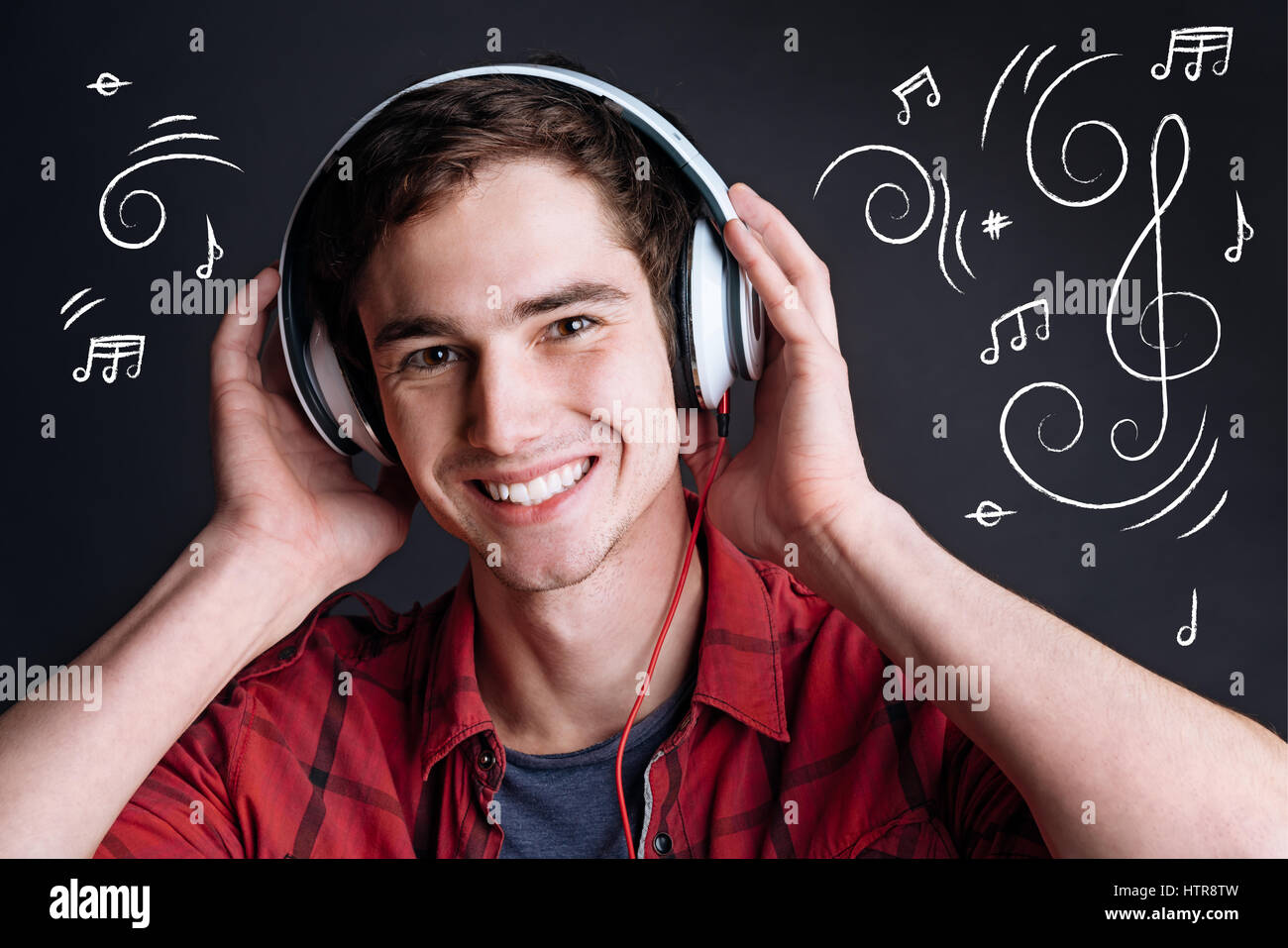 Dont Stop The Music Cheerful Content Man Smiling And Wearing