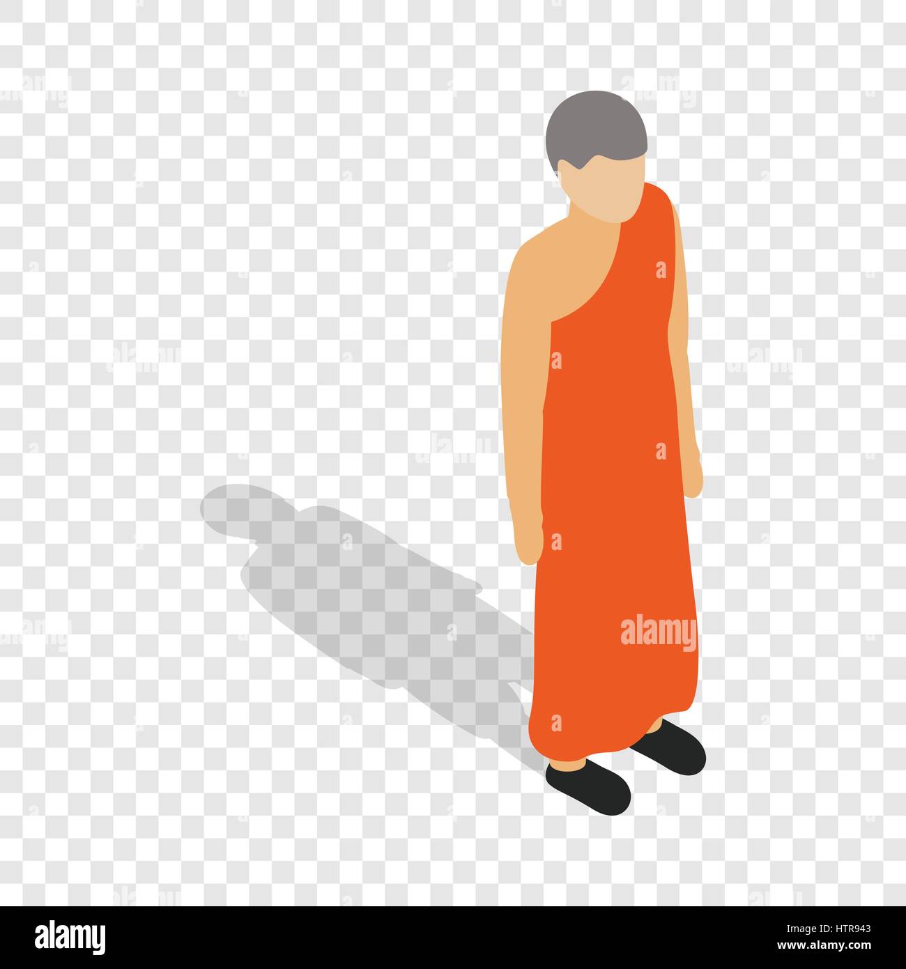 Buddhist monk wearing orange robe Stock Vector Images - Alamy