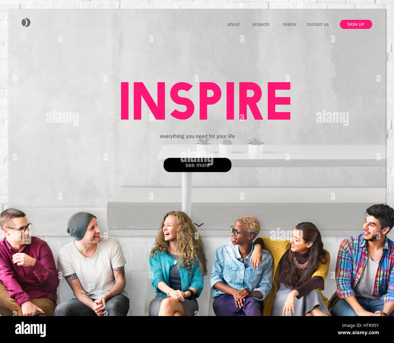 Inspire inspiration positivity word concept Stock Photo - Alamy