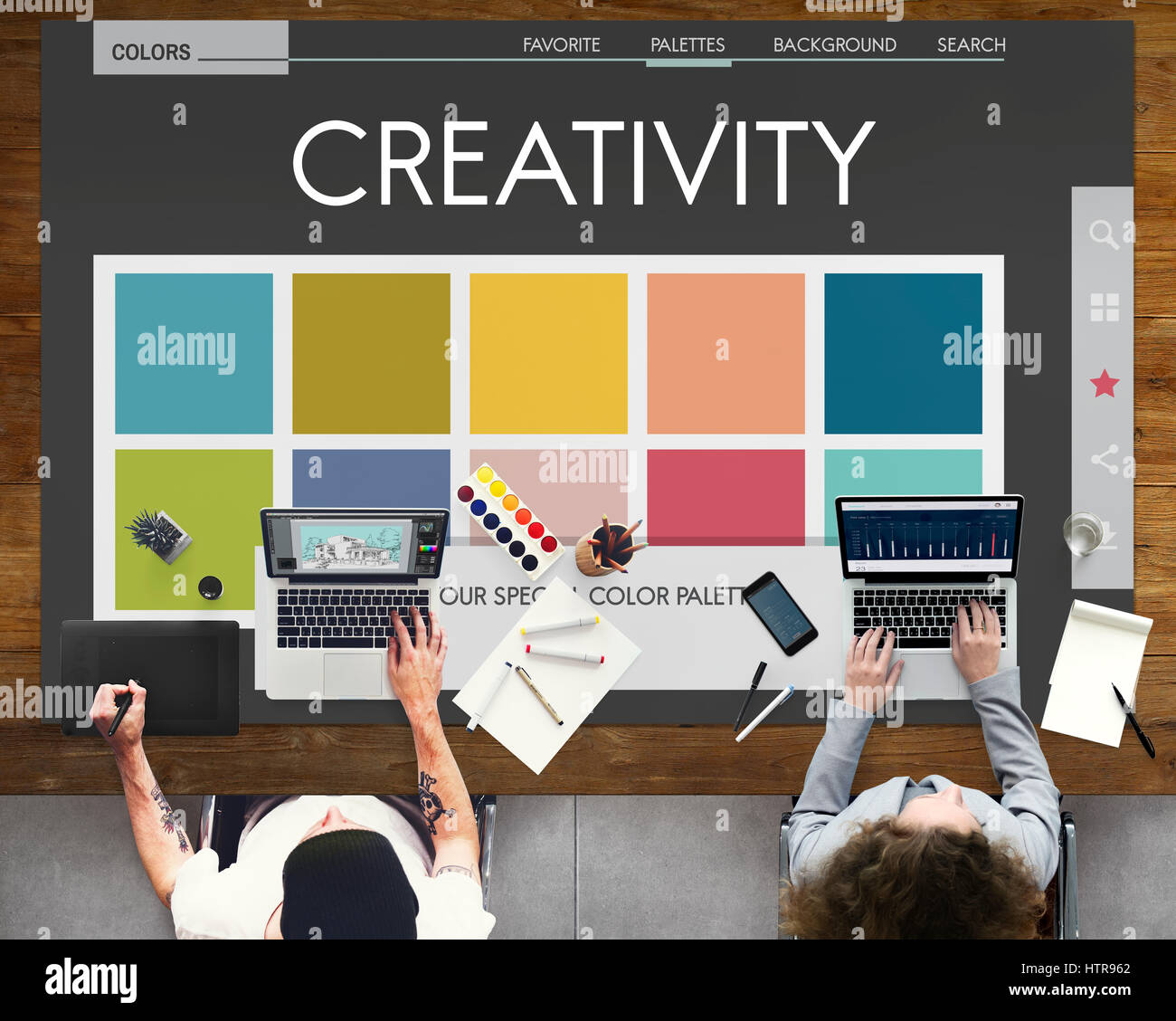 Colour Shade Design Colourful Palette Concept Stock Photo - Alamy
