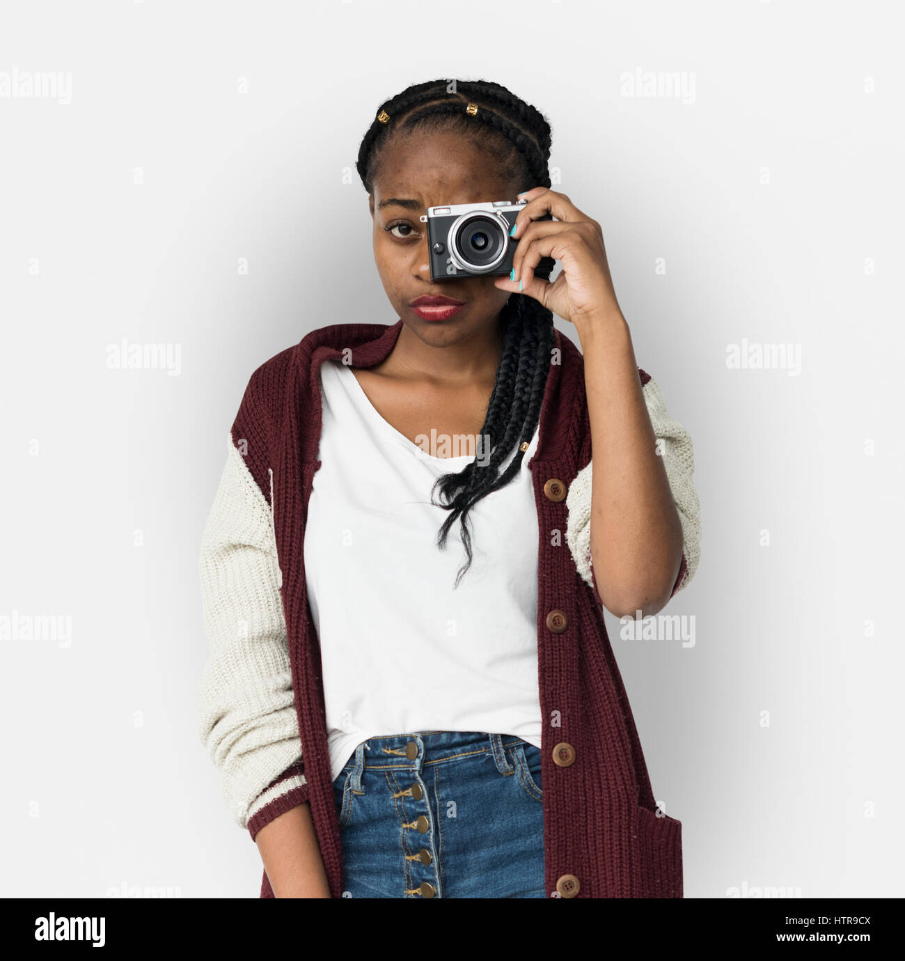 African descent girl white background hi-res stock photography and images - Alamy