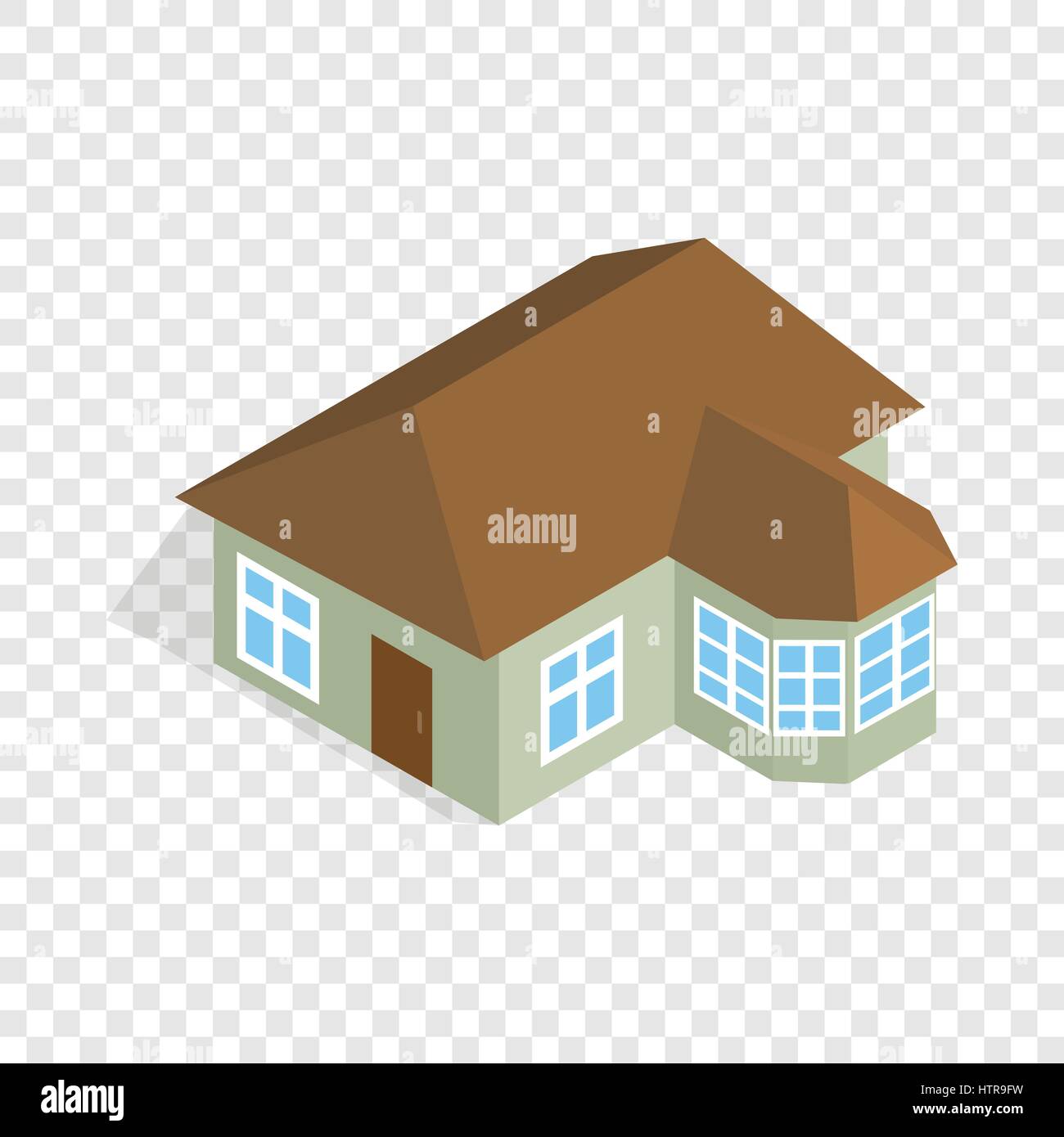 One storey house with veranda isometric icon Stock Vector Image & Art ...