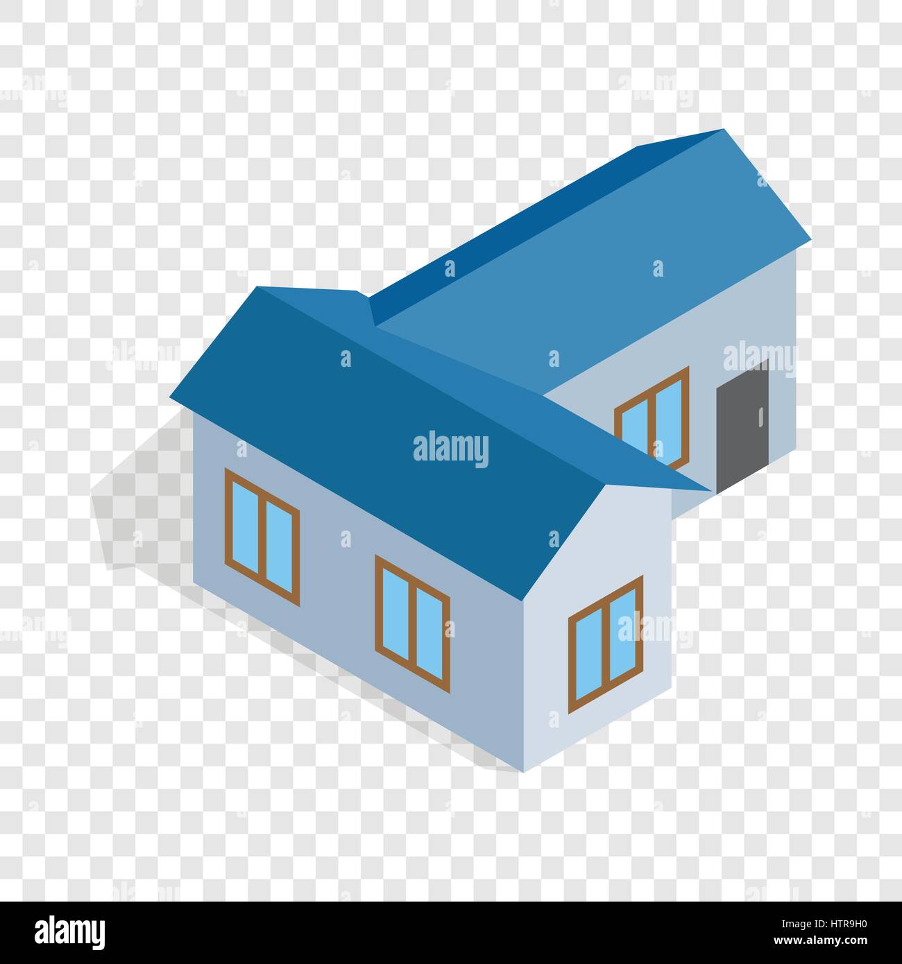 Blue house isometric icon Stock Vector Image & Art - Alamy