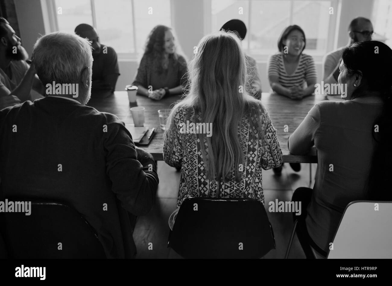 Meeting woman asian Black and White Stock Photos & Images - Alamy