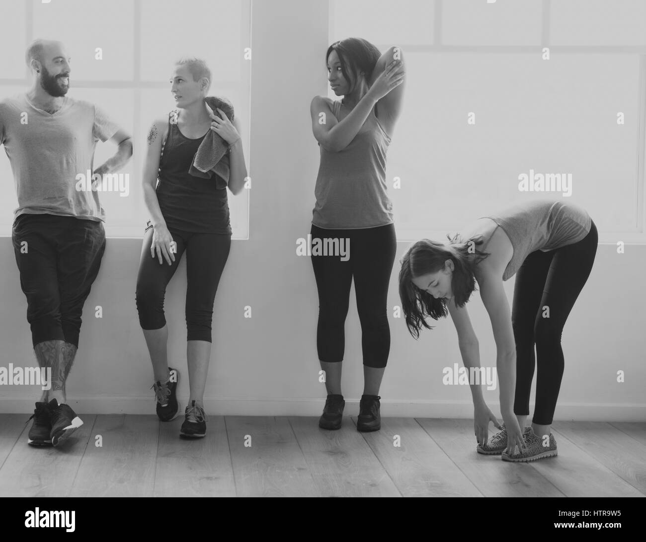 Fitness class Black and White Stock Photos & Images - Alamy