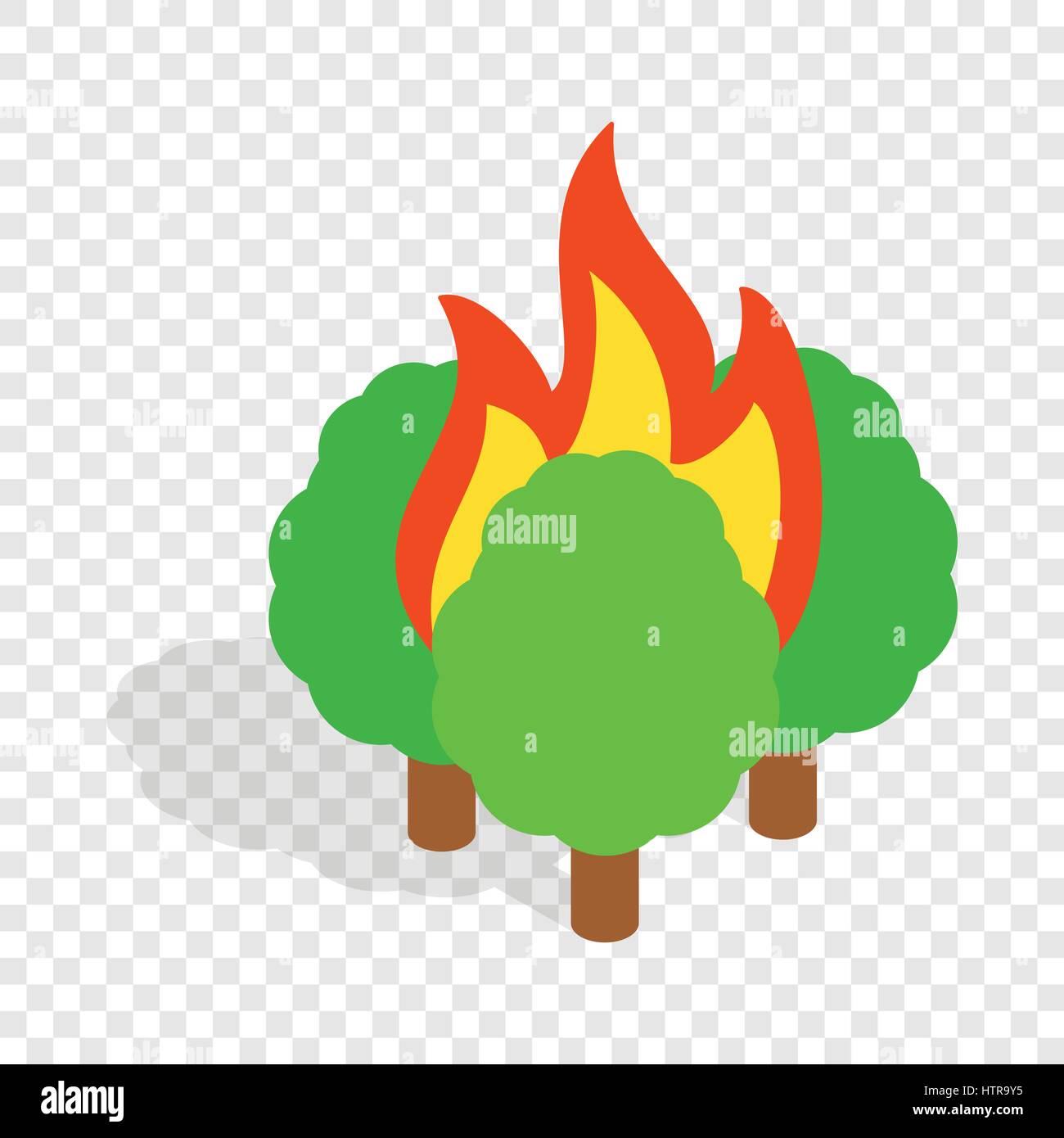 Burning trees isometric icon Stock Vector Image & Art - Alamy