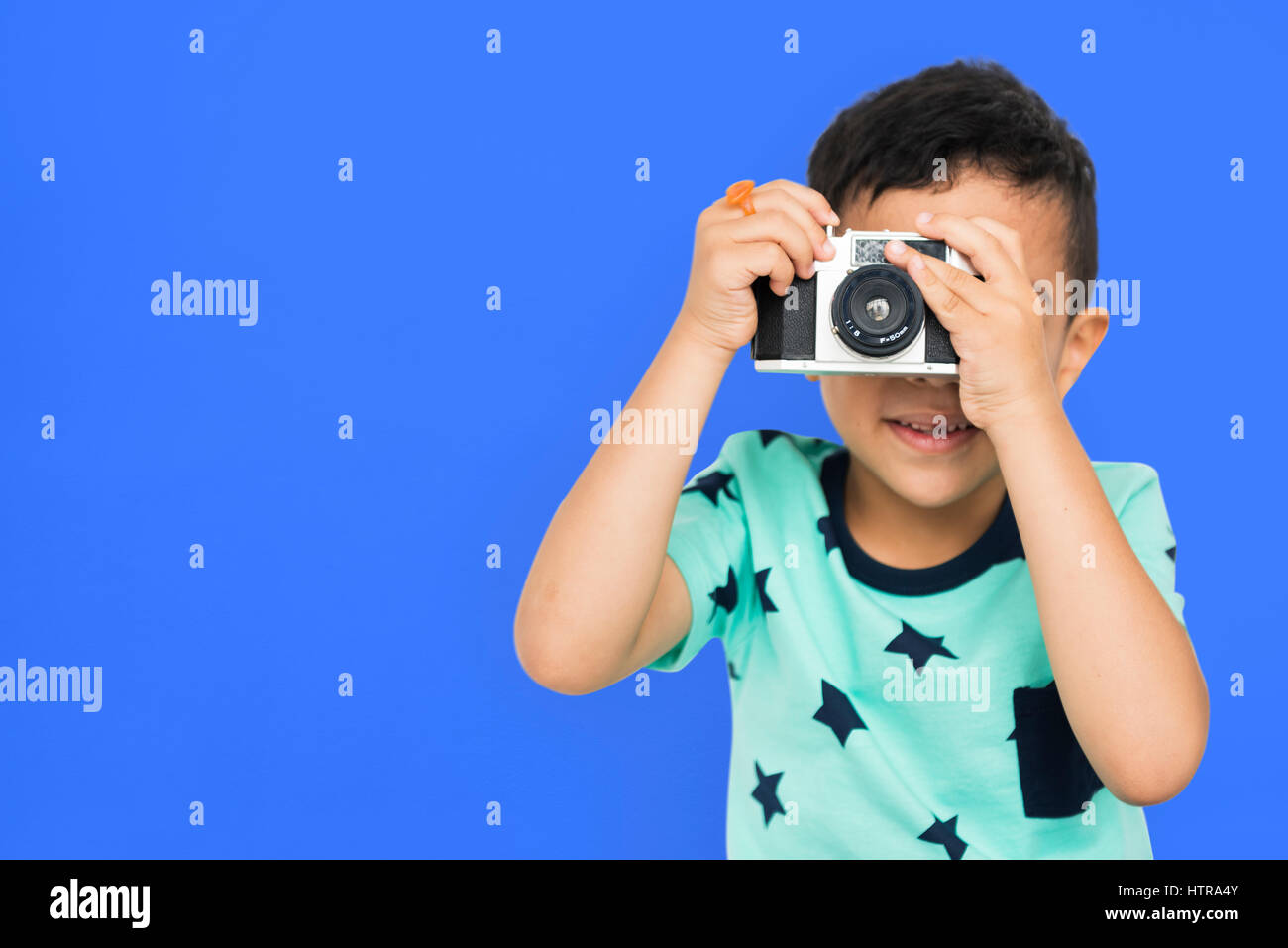 Little Boy Camera Studio Concept Stock Photo - Alamy