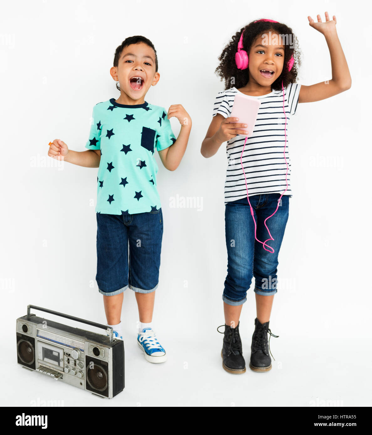 Cheerful Cute Kid Having Fun Concept Stock Photo - Alamy