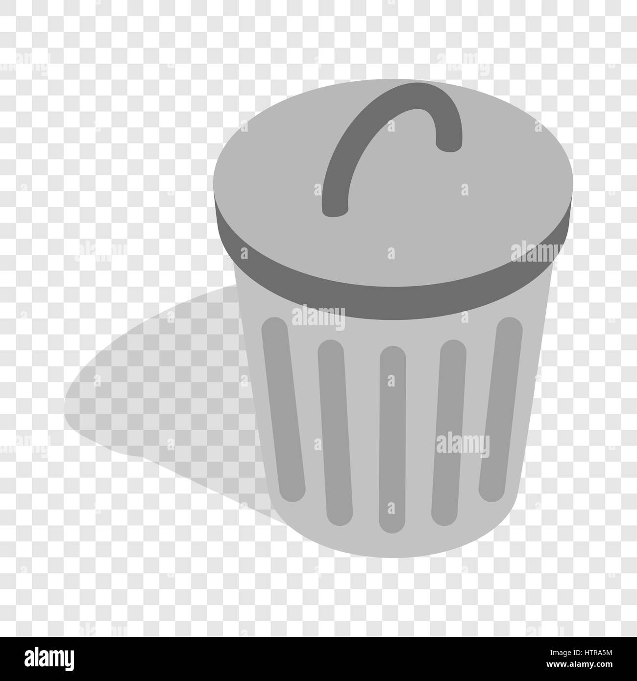 Gray trash can isometric icon Stock Vector Image & Art - Alamy