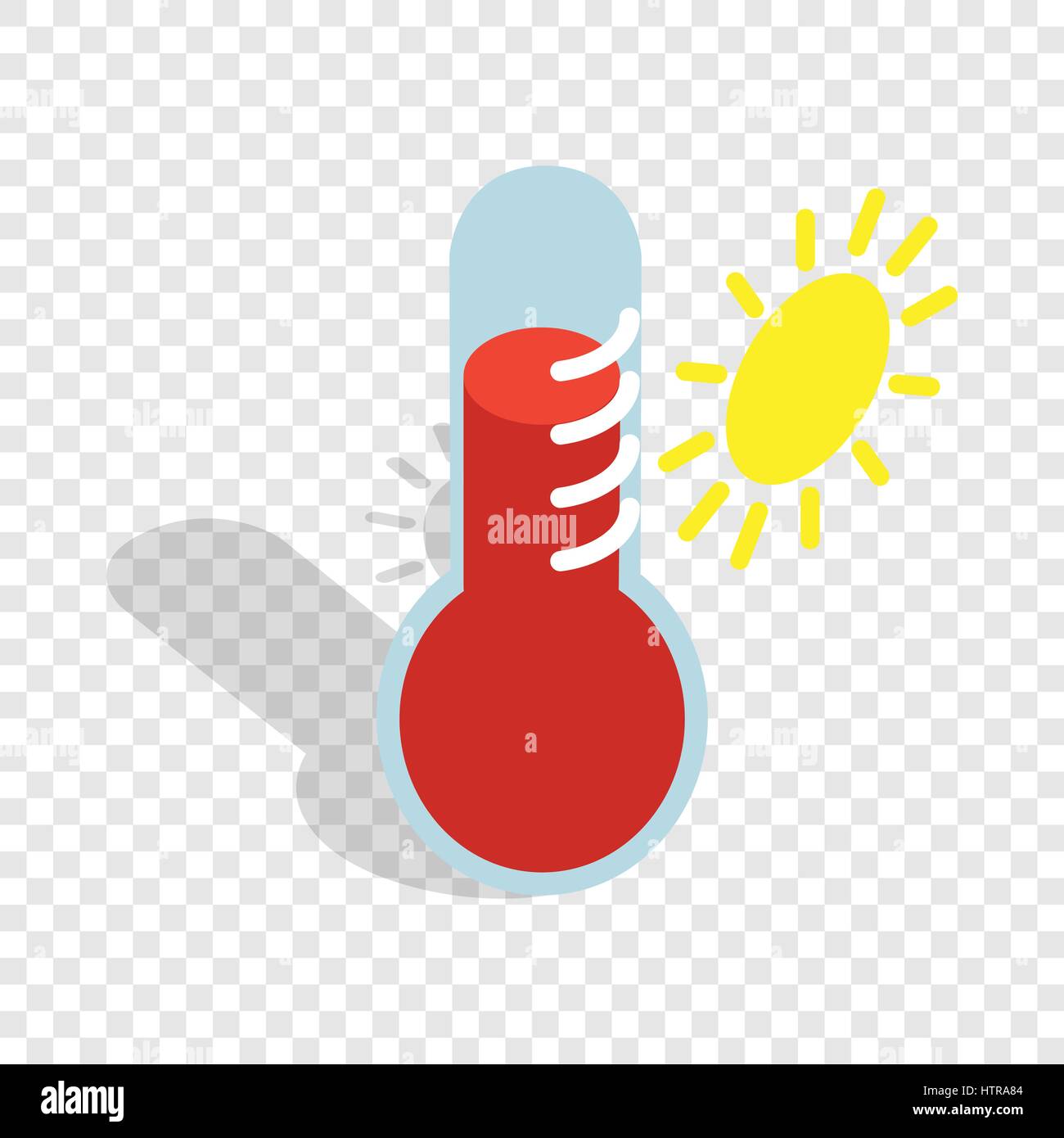 Thermometer indicates high temperature isometric Stock Vector Image ...