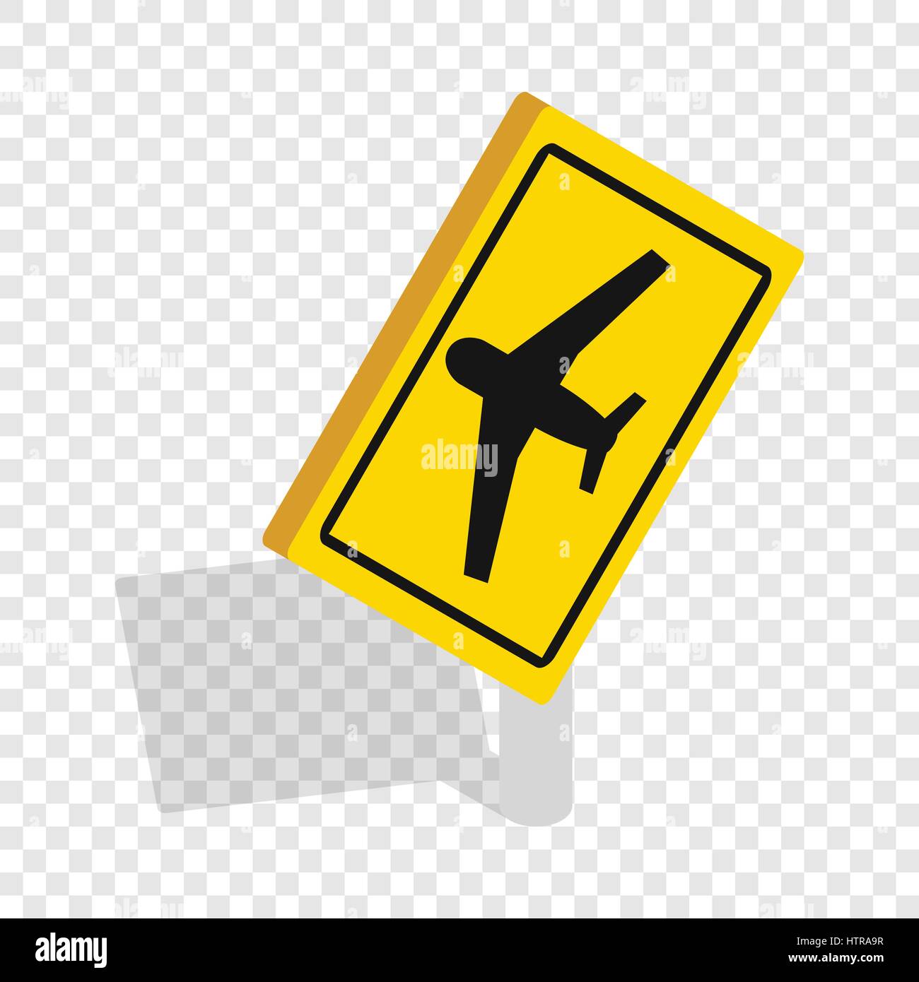 Sign for beware airplane isometric icon Stock Vector Image & Art - Alamy