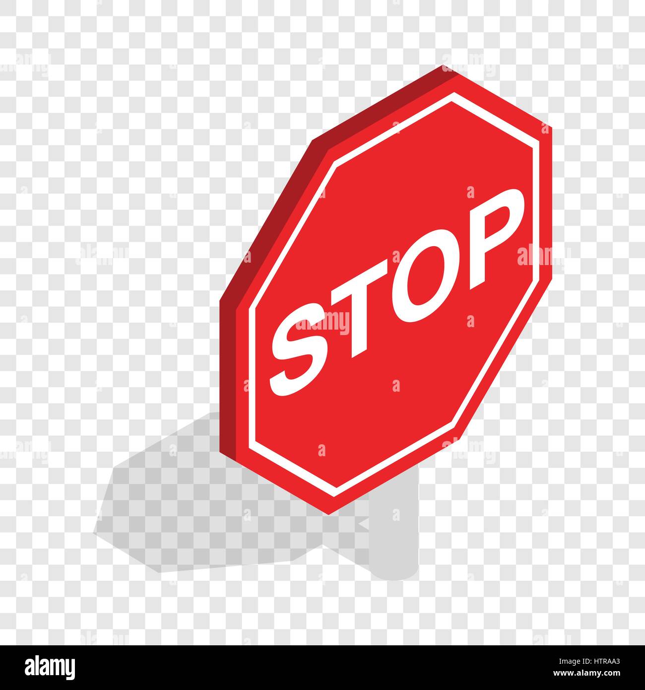 Red traffic stop sign isometric icon Stock Vector Image & Art - Alamy