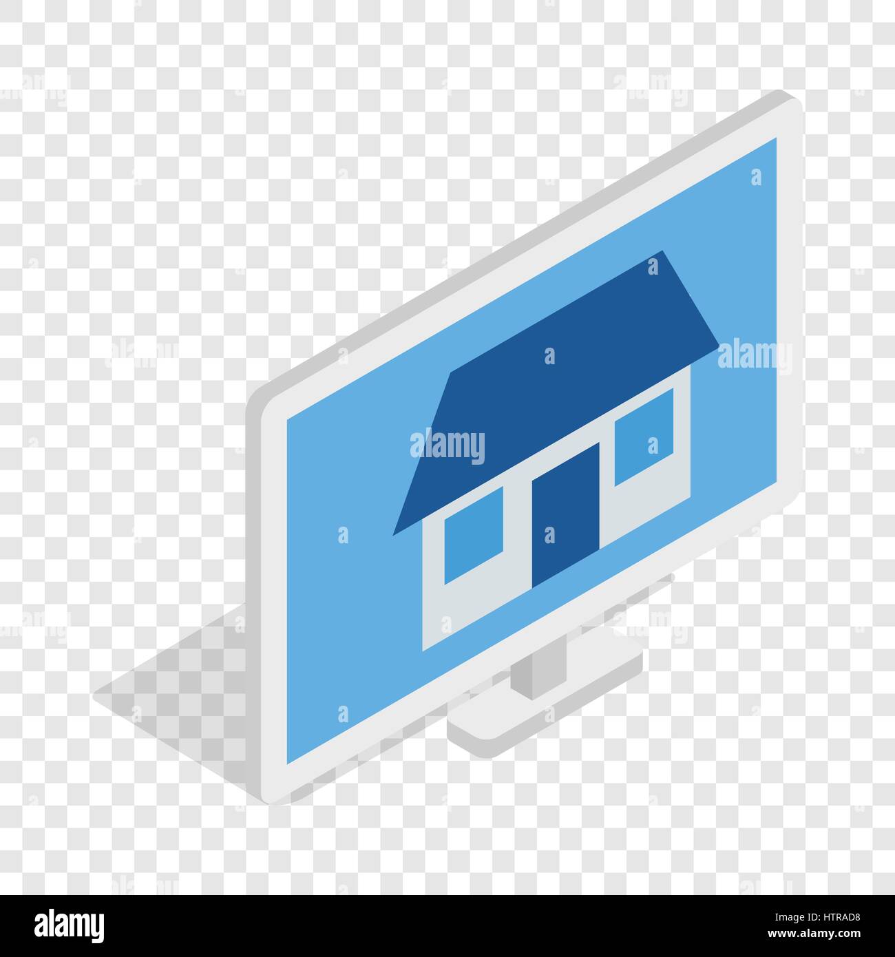 House on laptop screen isometric icon Stock Vector Image & Art - Alamy