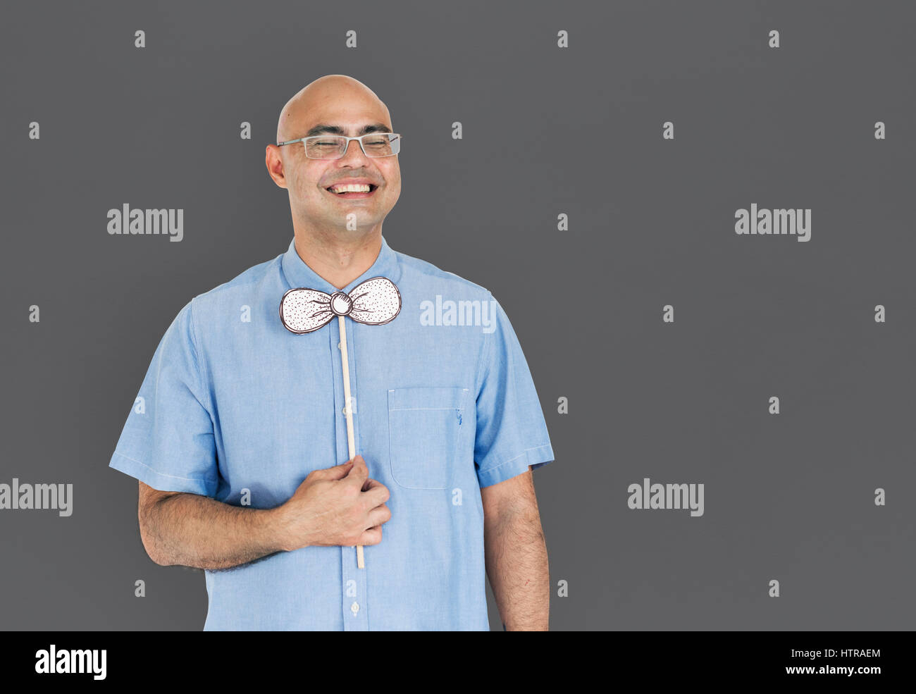 Bald Man Smiling Happiness Portrait Stock Photo - Alamy