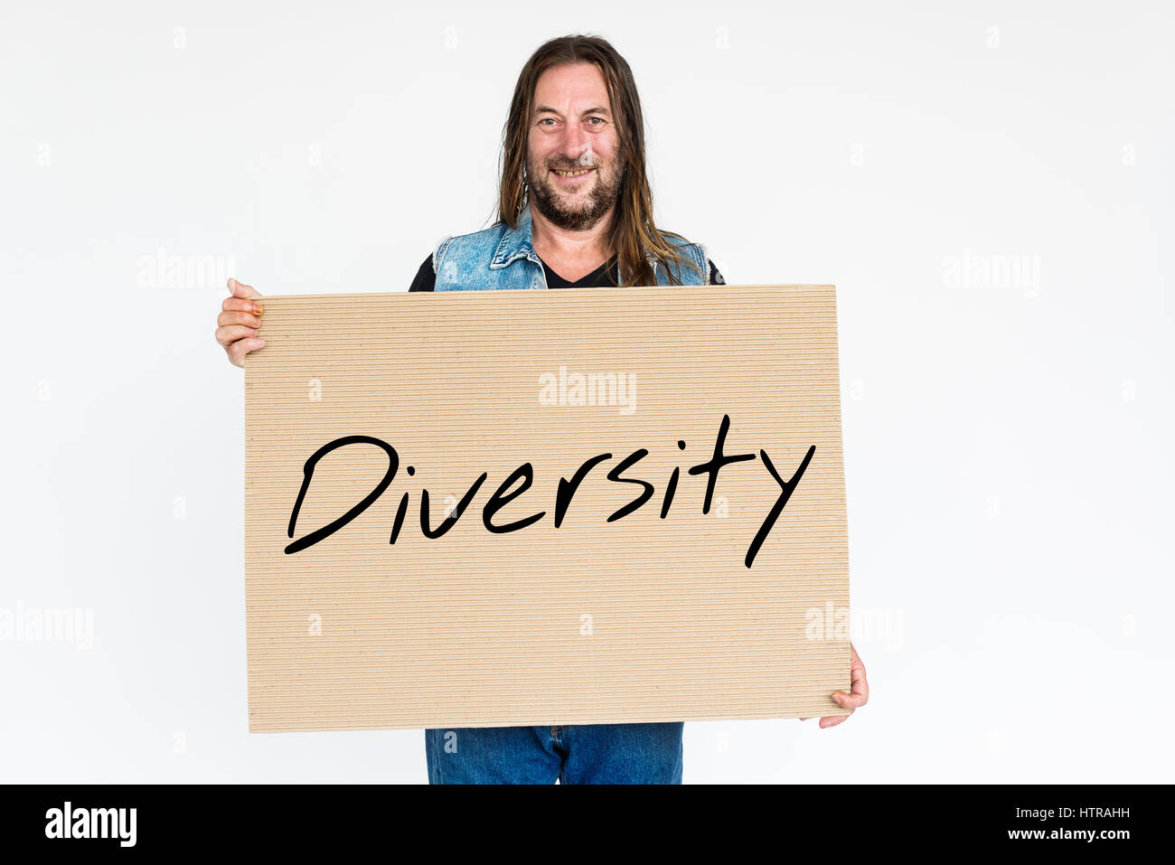 Man Holding Placard Paper Concept Stock Photo - Alamy