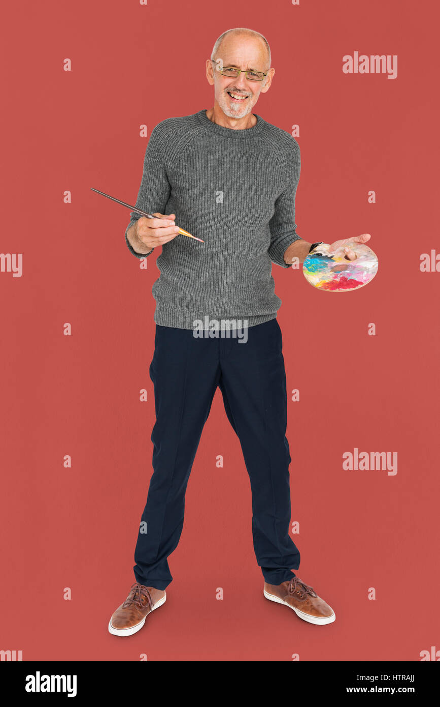 Man Smiling Happiness Color Palette Portrait Stock Photo - Alamy