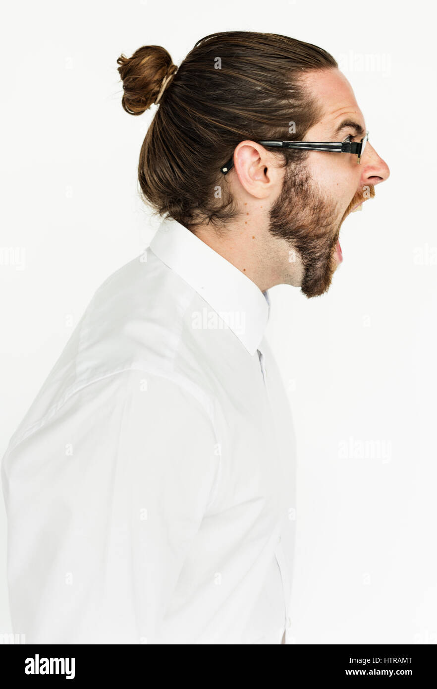 Man Shouting Studio Portrait Concept Stock Photo - Alamy