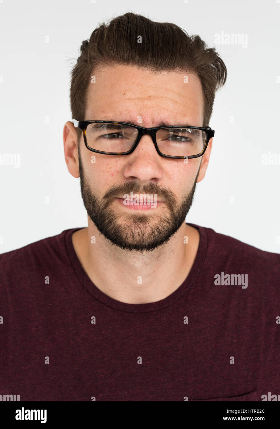 Men Wear Glasses Think Concept Stock Photo - Alamy