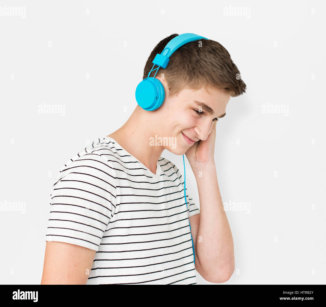 Man Smiling Happiness Music Entertainment Portrait Concept Stock Photo ...