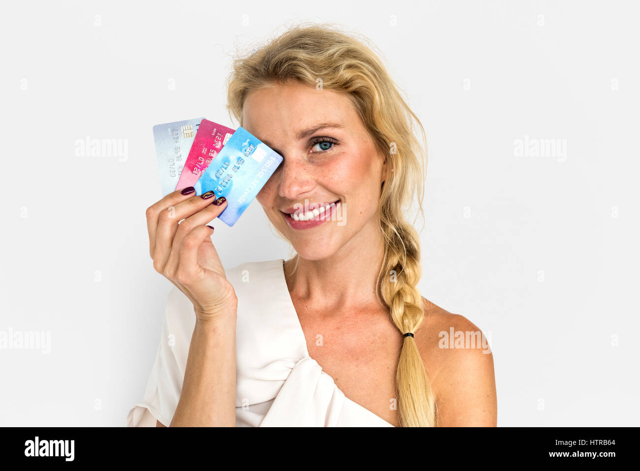 Female hands hold credit hi-res stock photography and images - Alamy