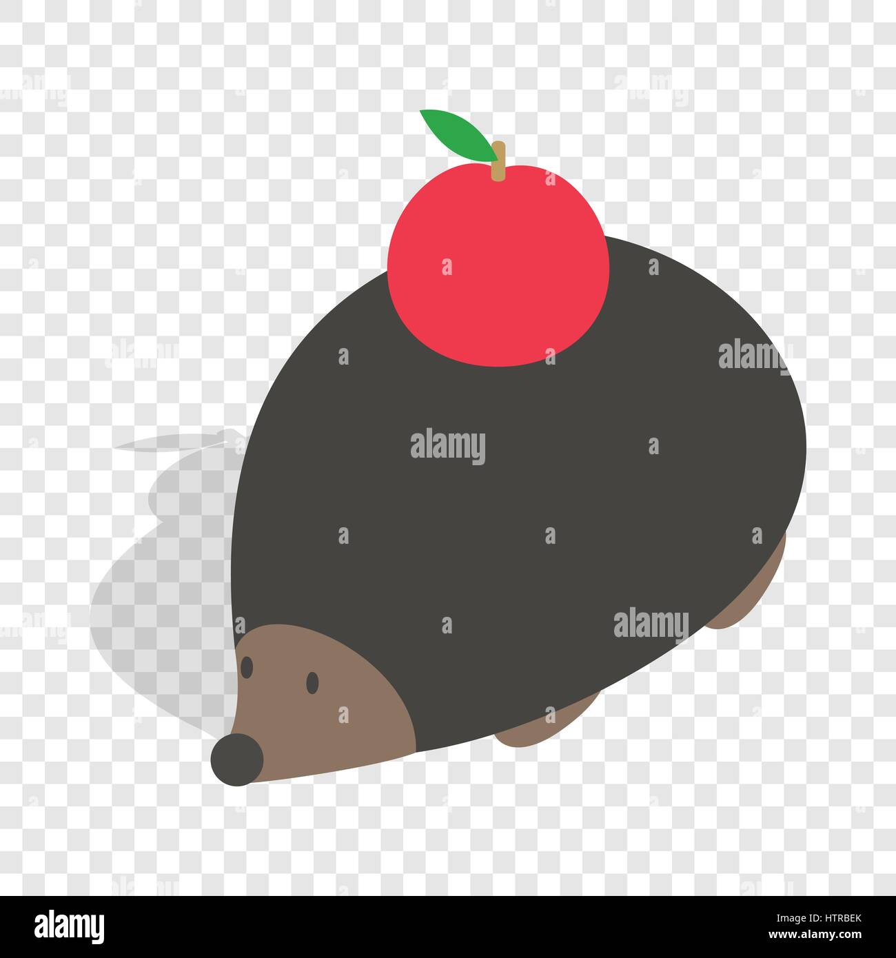 Hedgehog with apple isometric icon Stock Vector Image & Art - Alamy