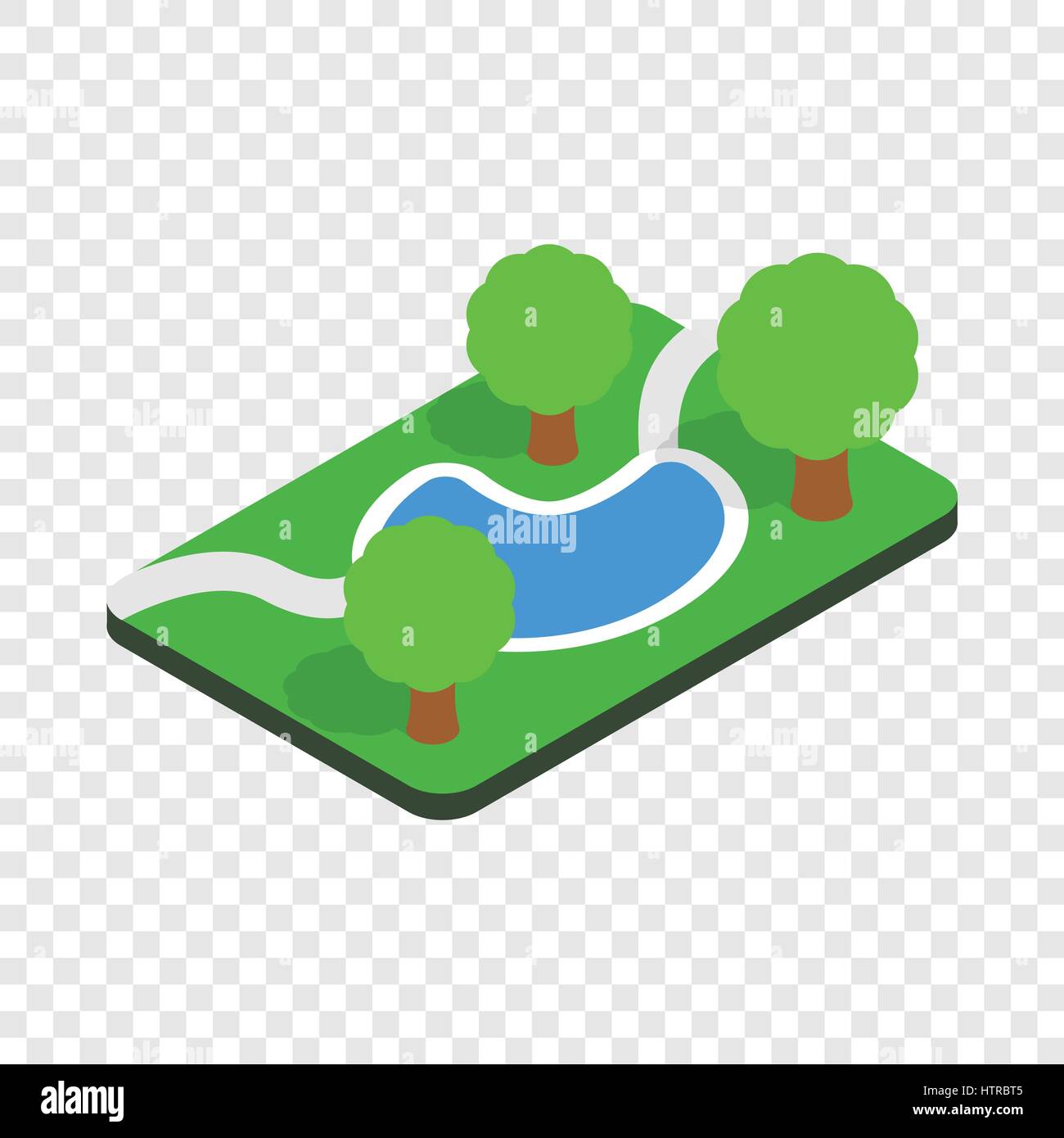 Small lake in park Stock Vector Images - Alamy