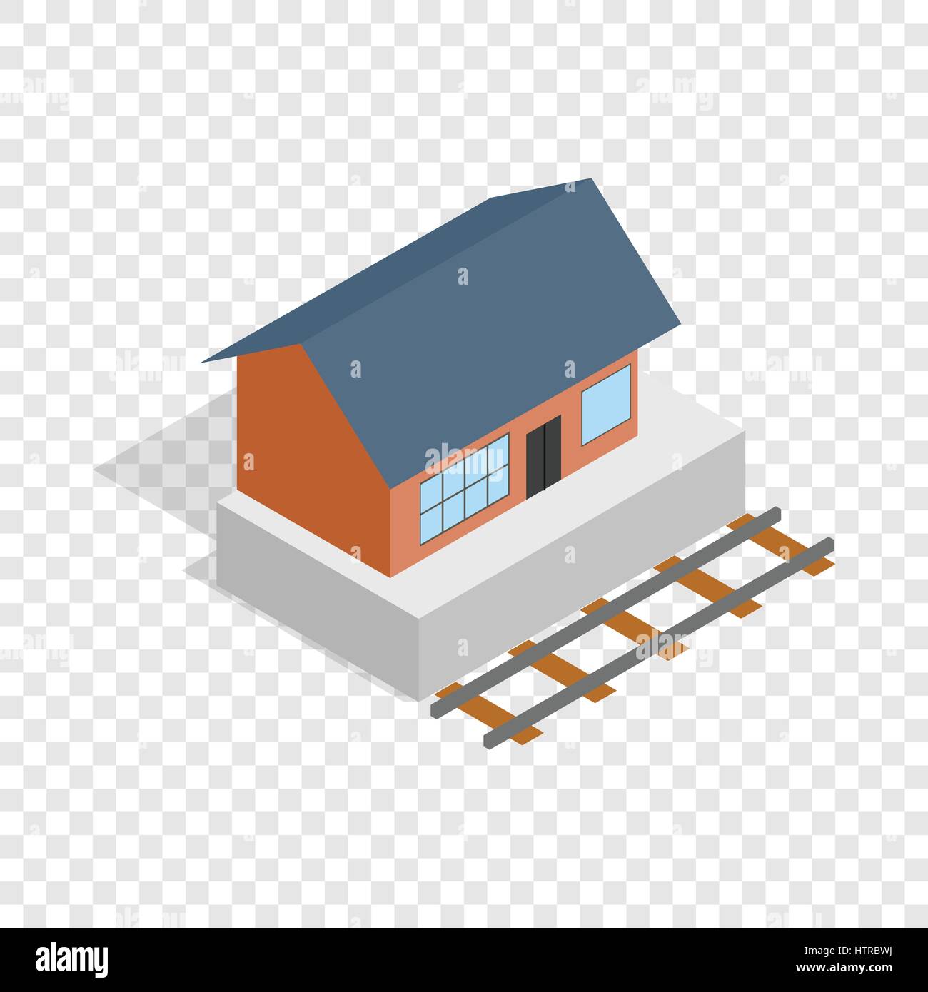 Train station building isometric icon Stock Vector Image & Art - Alamy