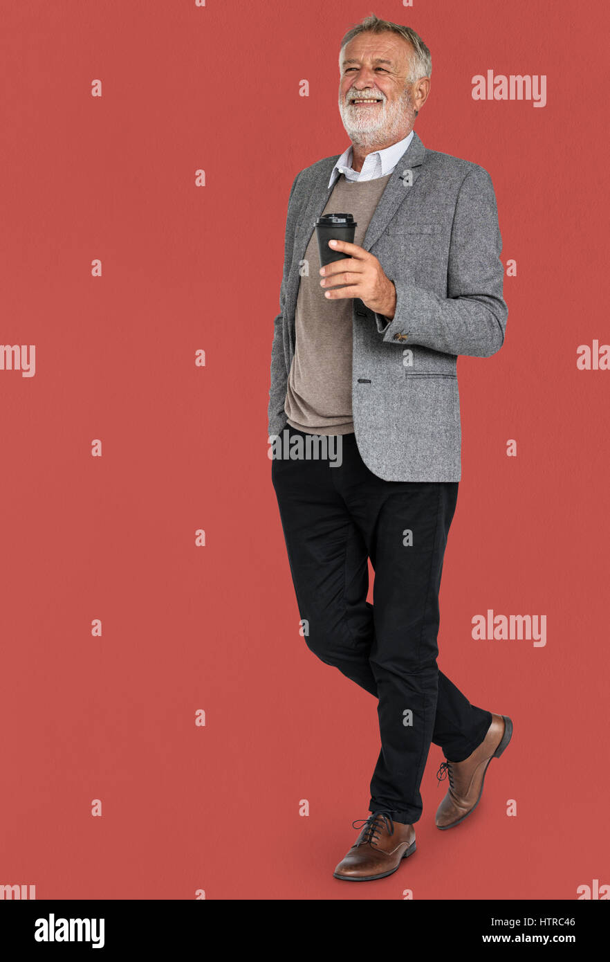 Caucasian Old Mature Formal Coffee Stock Photo - Alamy