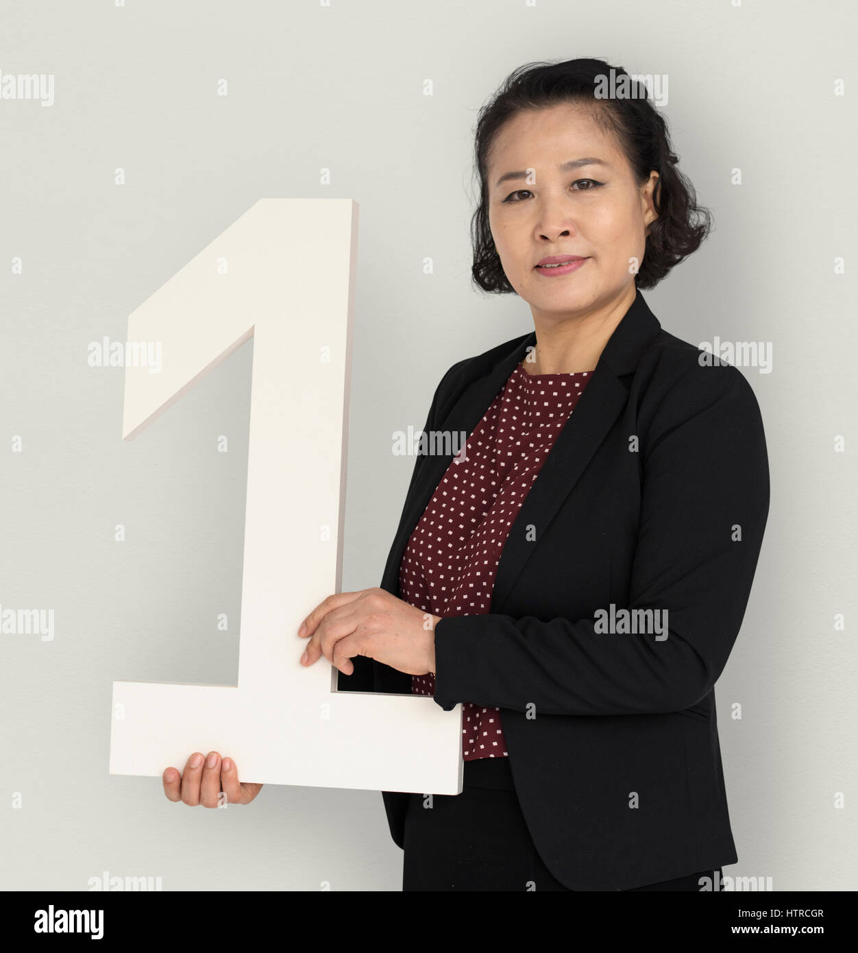 Asian Business Woman Number One Stock Photo - Alamy