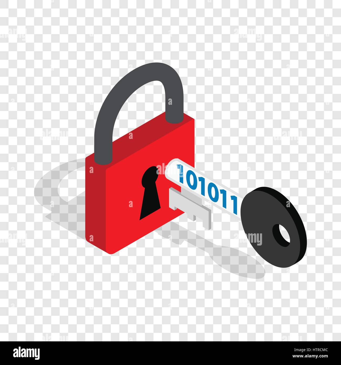 Red padlock and key isometric icon Stock Vector Image & Art - Alamy