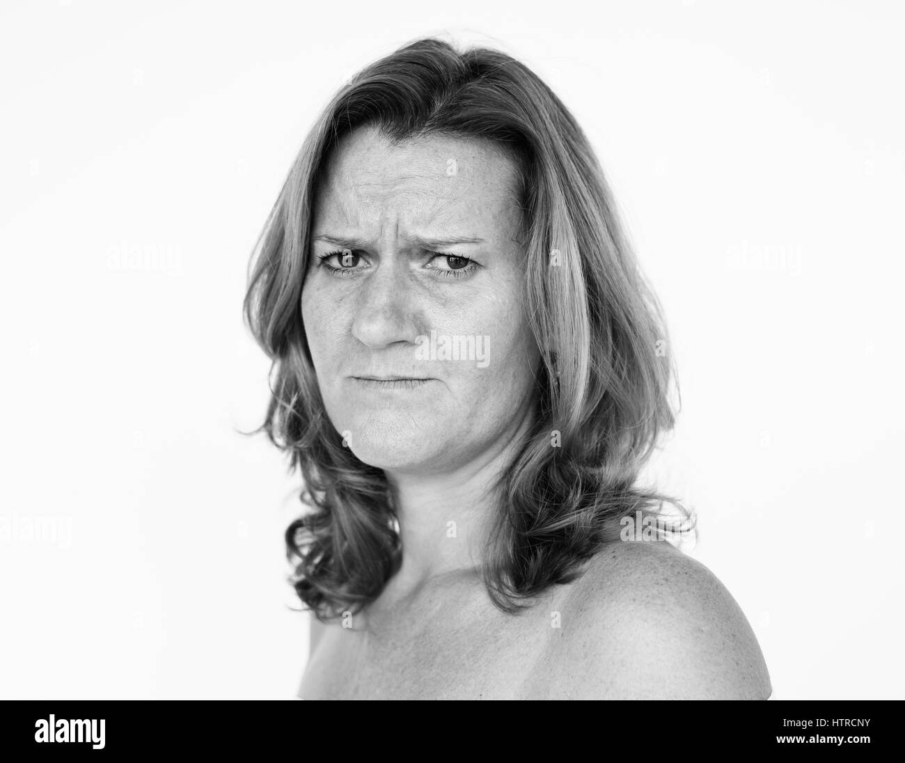 Studio People Shoot Portrait Isolated on White Concept Stock Photo - Alamy