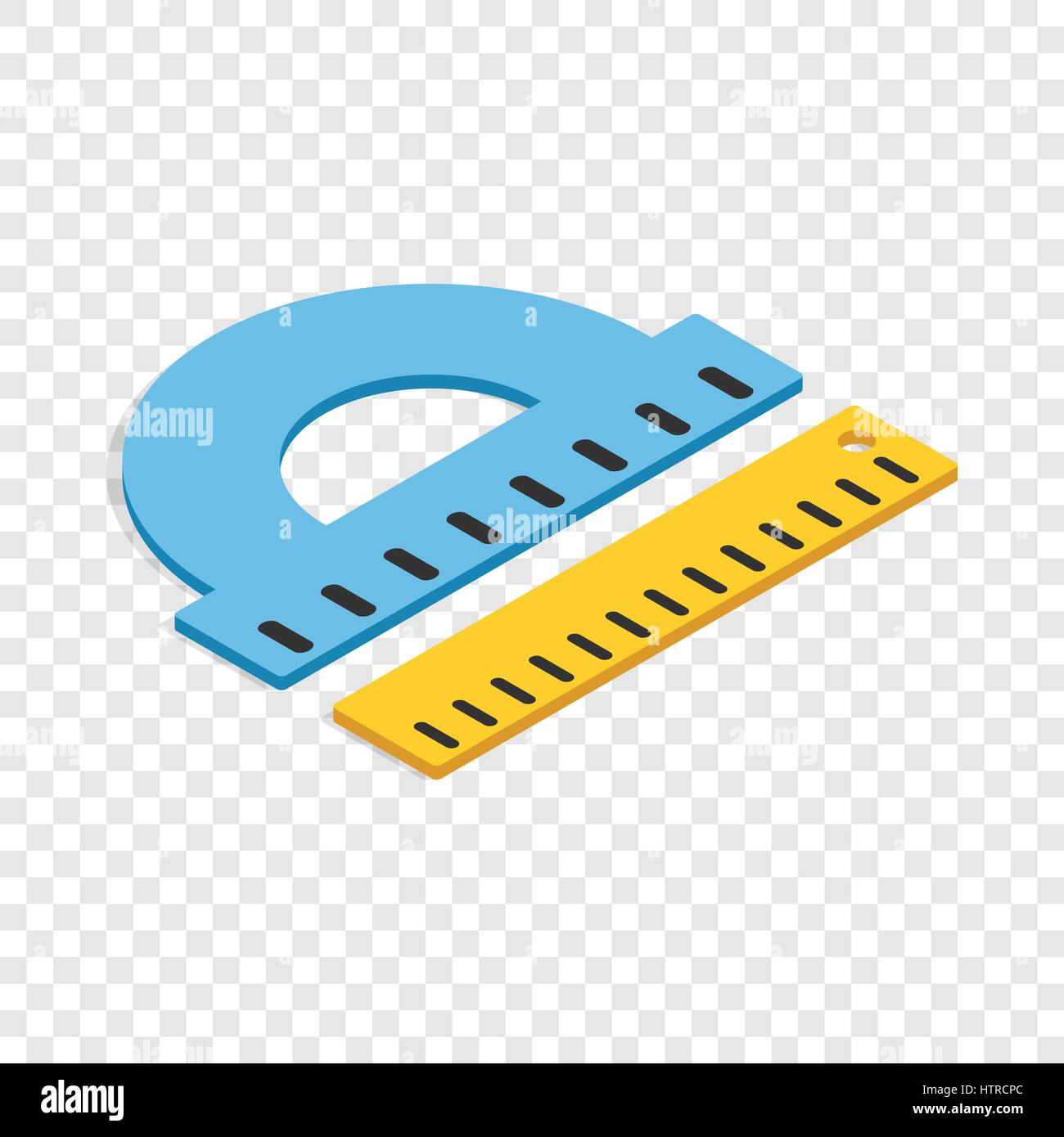 Protractor and ruler isometric icon Stock Vector Image & Art - Alamy