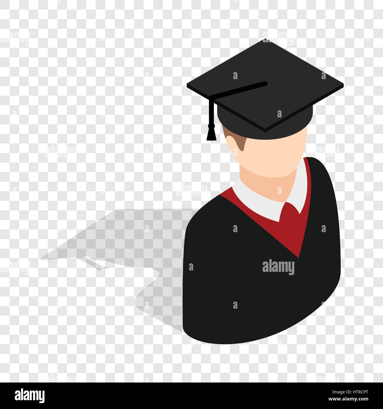 Graduate man in cap and gown isometric icon Stock Vector Image & Art ...