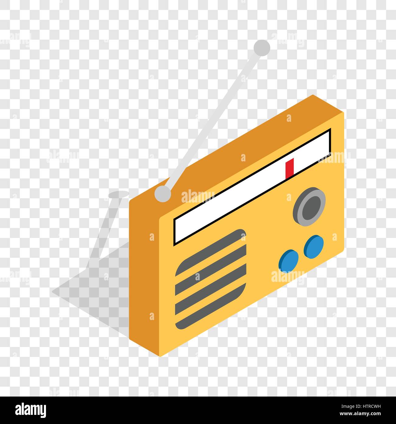 Orange retro radio receiver isometric icon Stock Vector Image & Art - Alamy