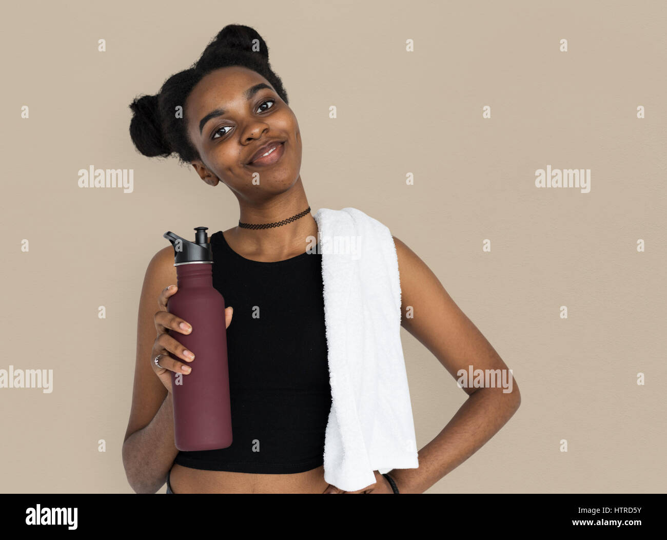 Young Women Hands Hold Water Bottle Studio Stock Photo - Alamy
