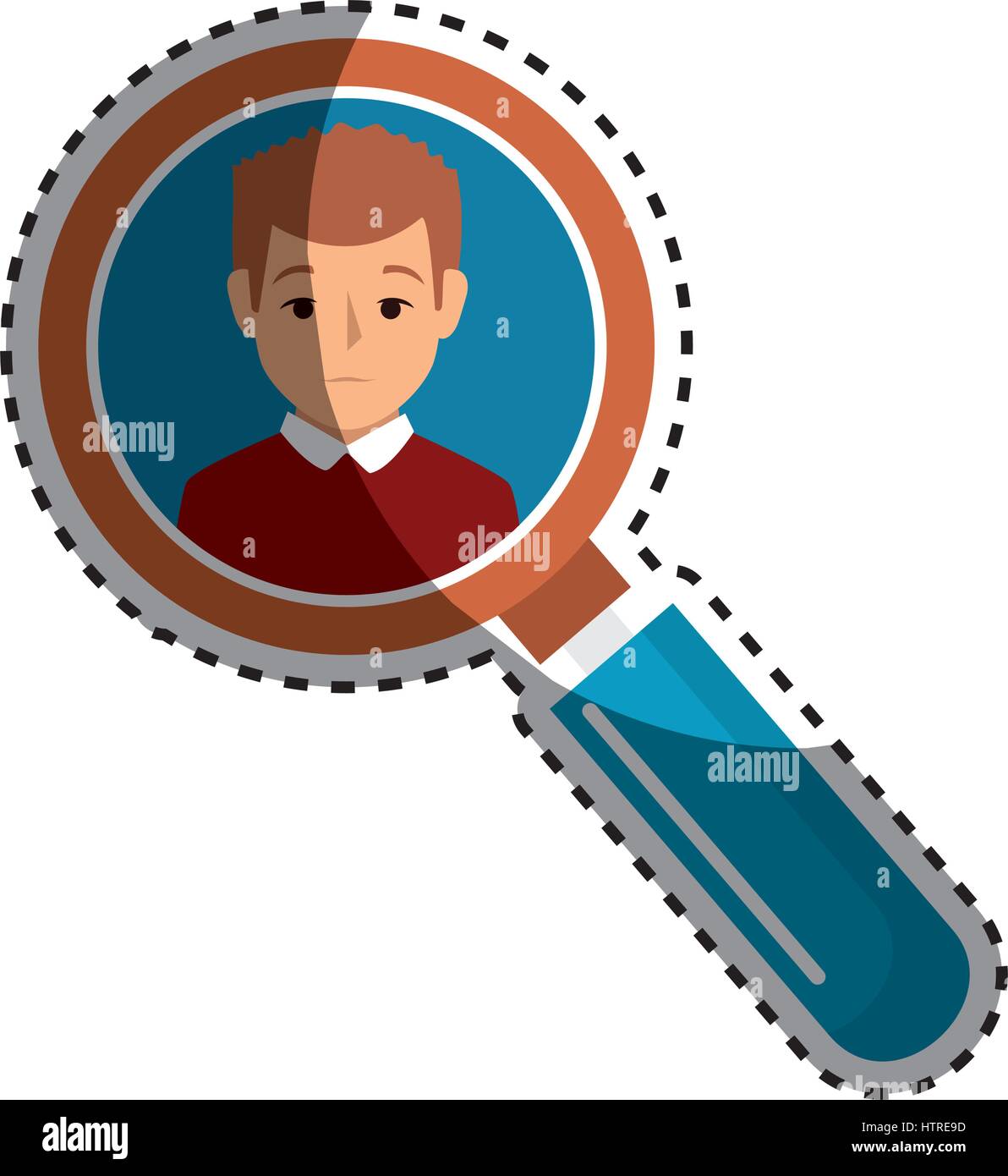 search magnifying glass with person avatar Stock Vector Image & Art - Alamy