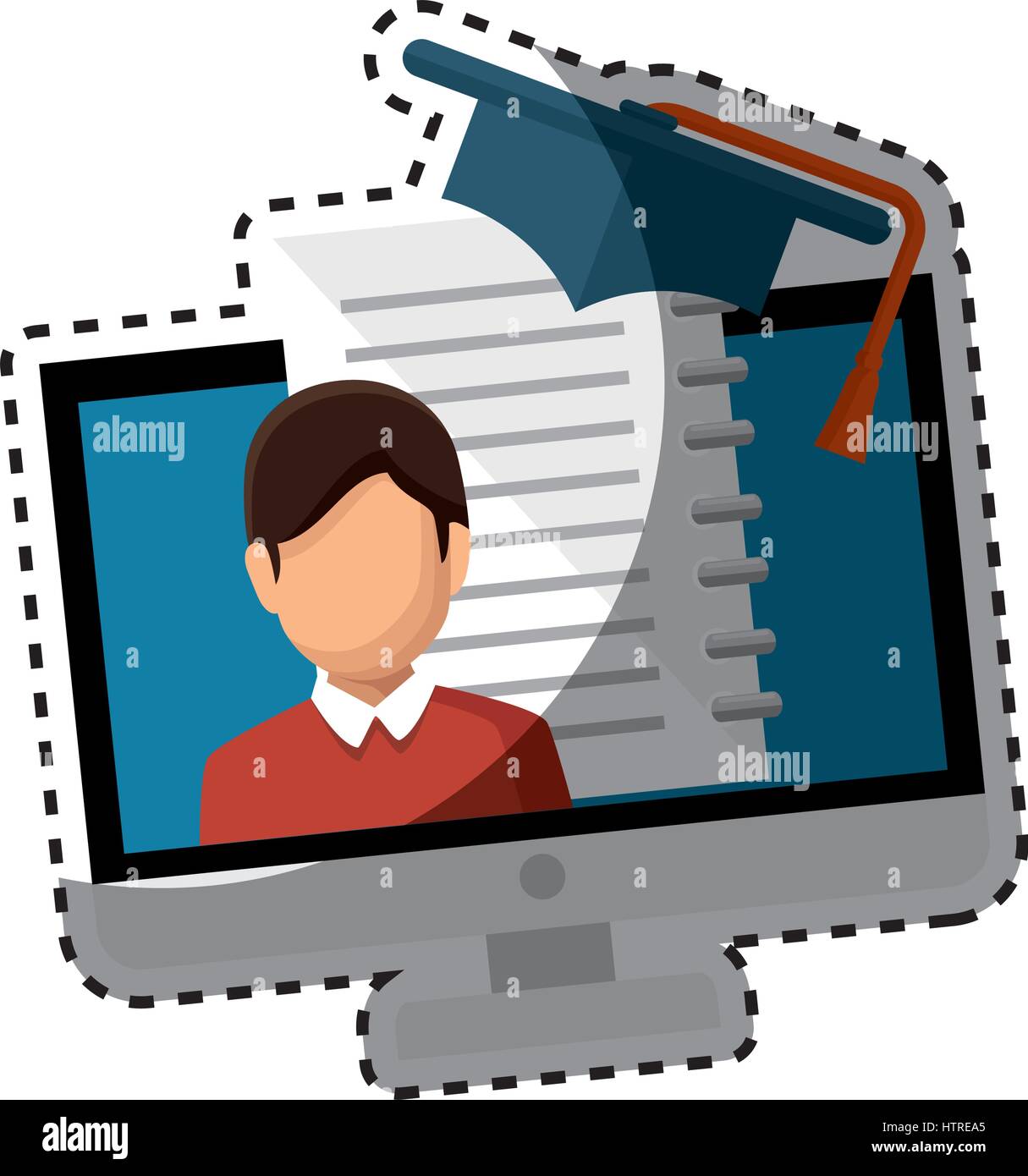 computer desktop with ebook isolated icon Stock Vector Image & Art - Alamy