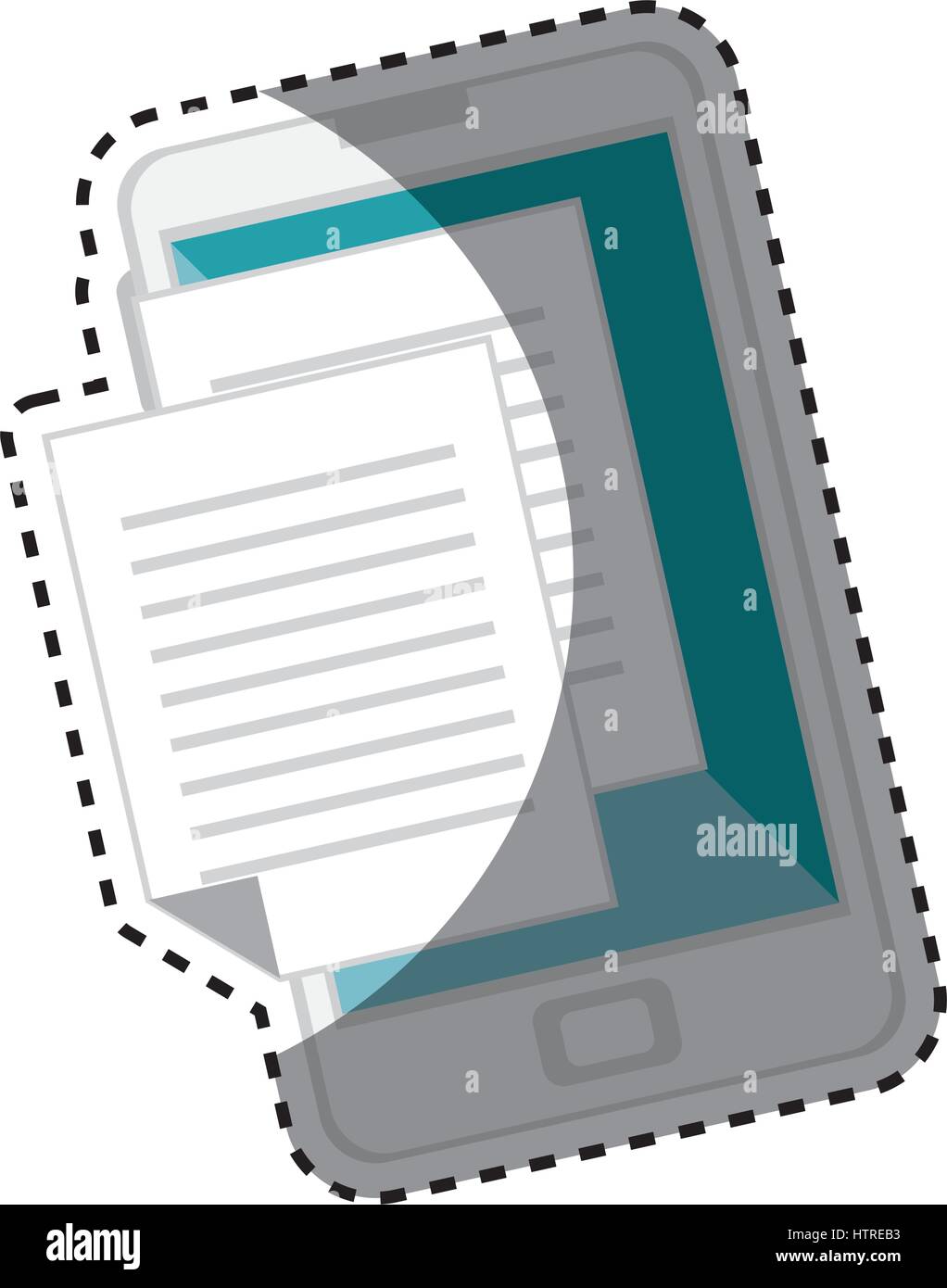 smartphone with document file Stock Vector Image & Art - Alamy
