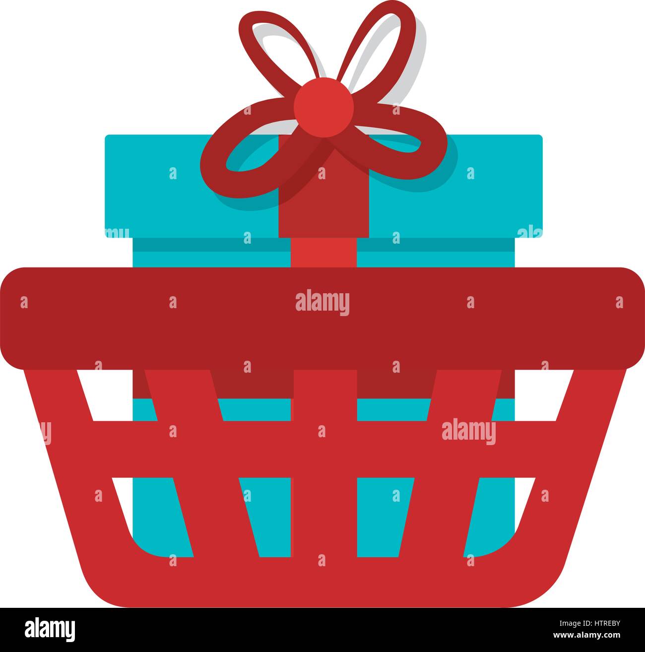 basket shopping with gift commercial icon Stock Vector Image & Art - Alamy